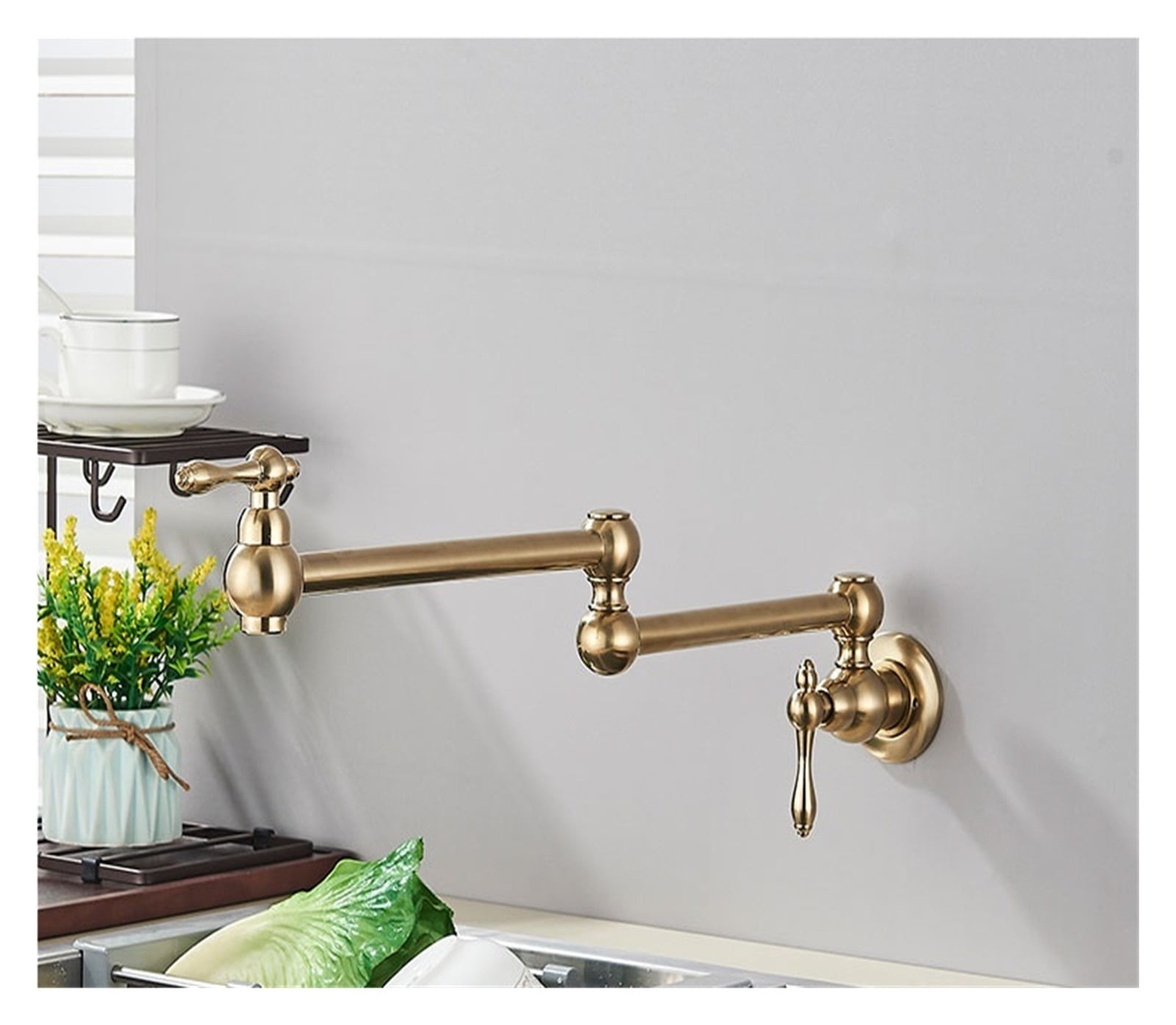 Brass Kitchen Faucet Brushed Gold Sing Cold Kitchen Sink Water Tap ...