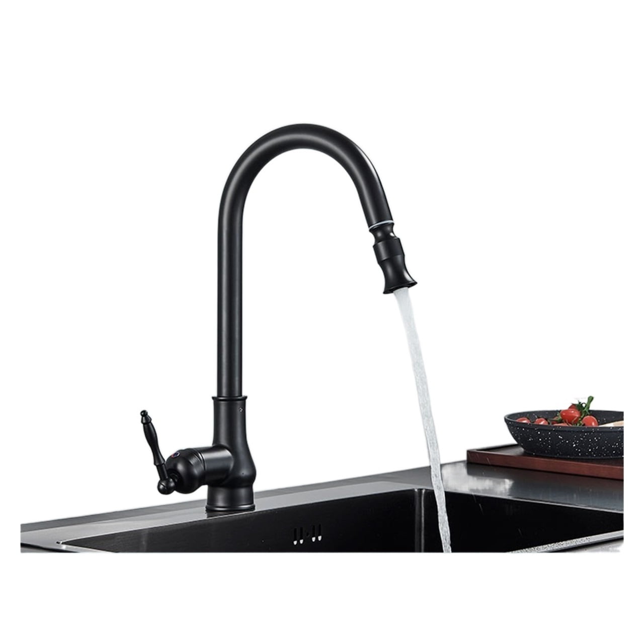Brass Kitchen Faucet Deck Mount Free Rotation Pull Out Soft Water Wash ...