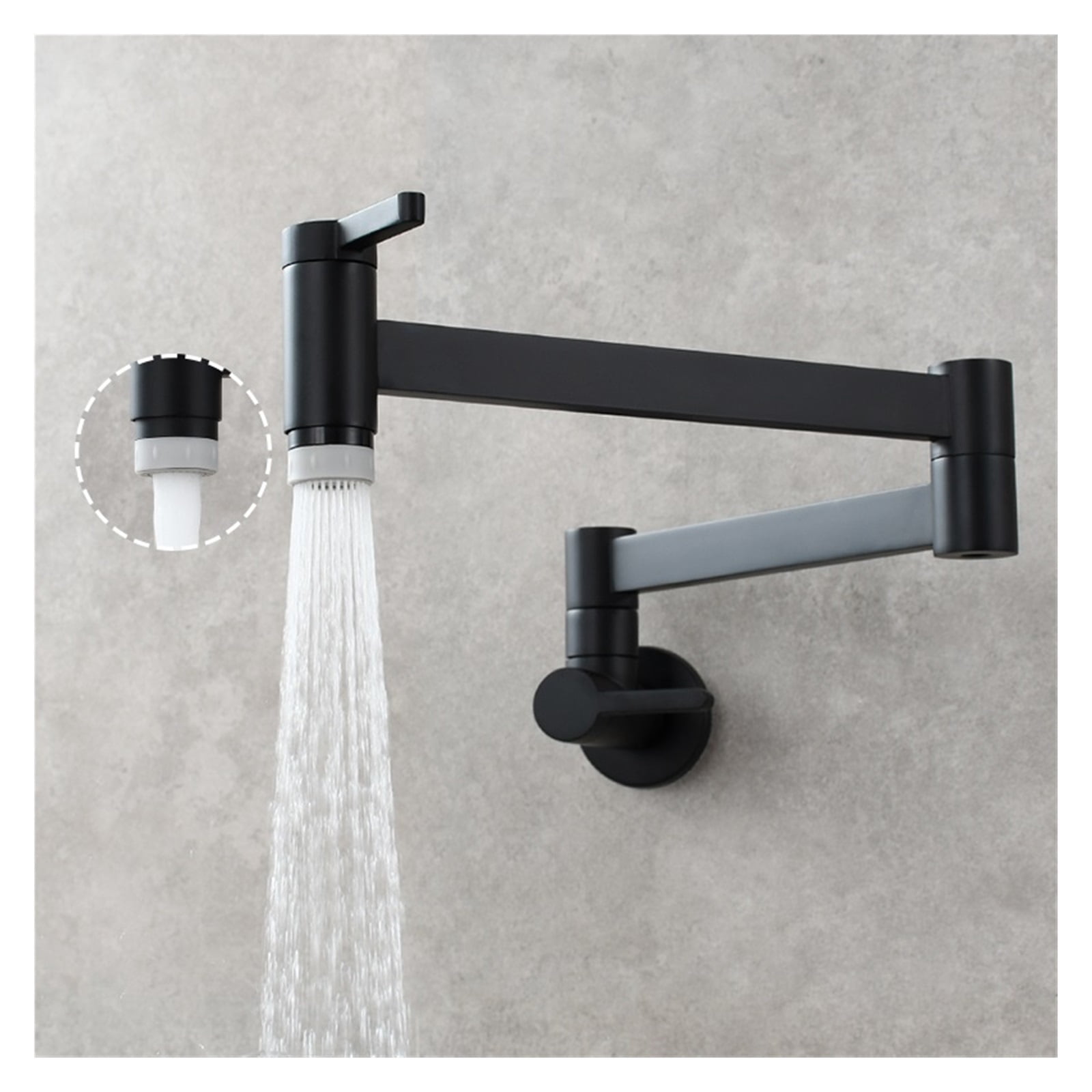 Brass Kitchen Faucet Wall Mount Pot Filler Faucet 360 Rotatable Folding ...