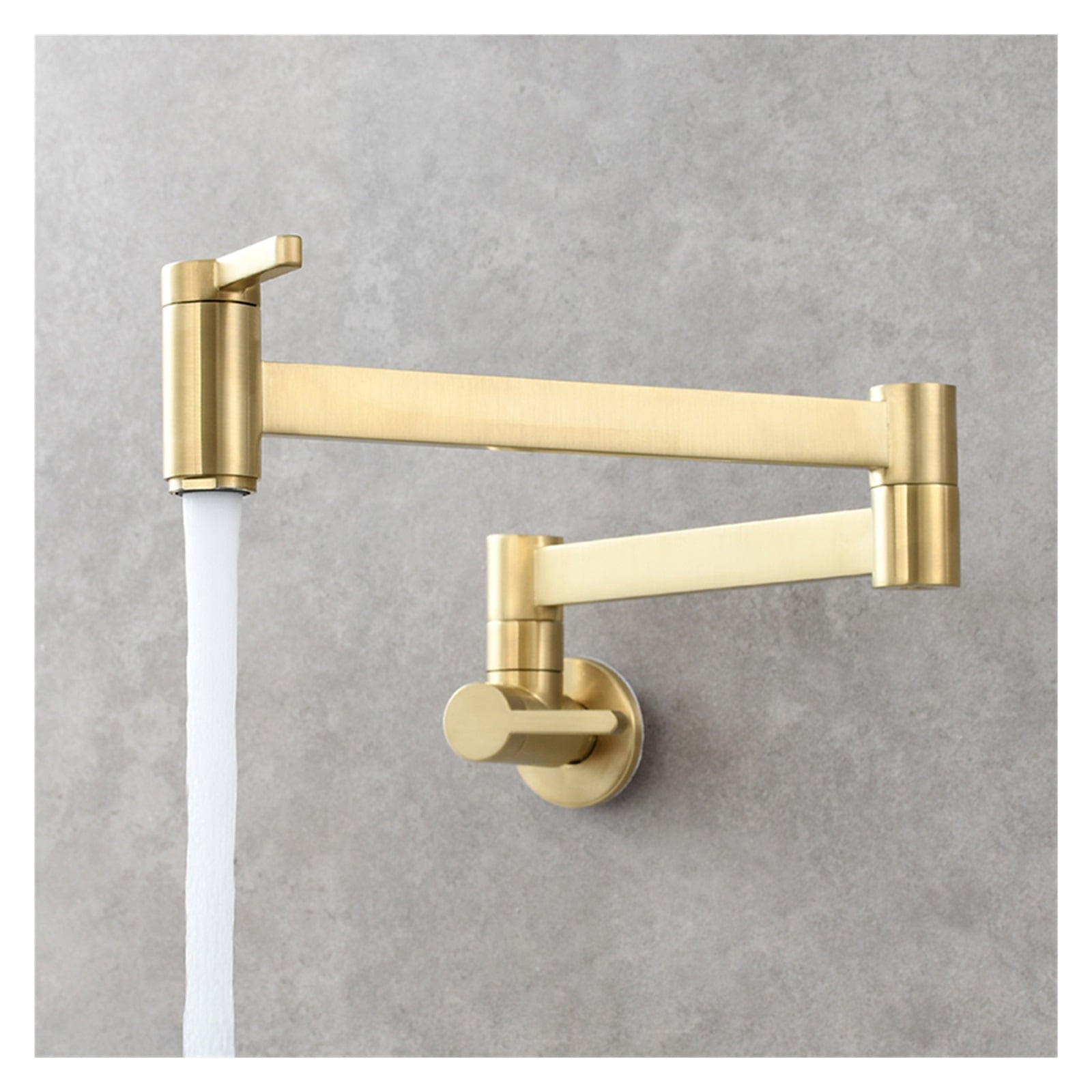 Brass Kitchen Faucet Wall Mount Pot Filler Faucet 360 Rotatable Folding ...