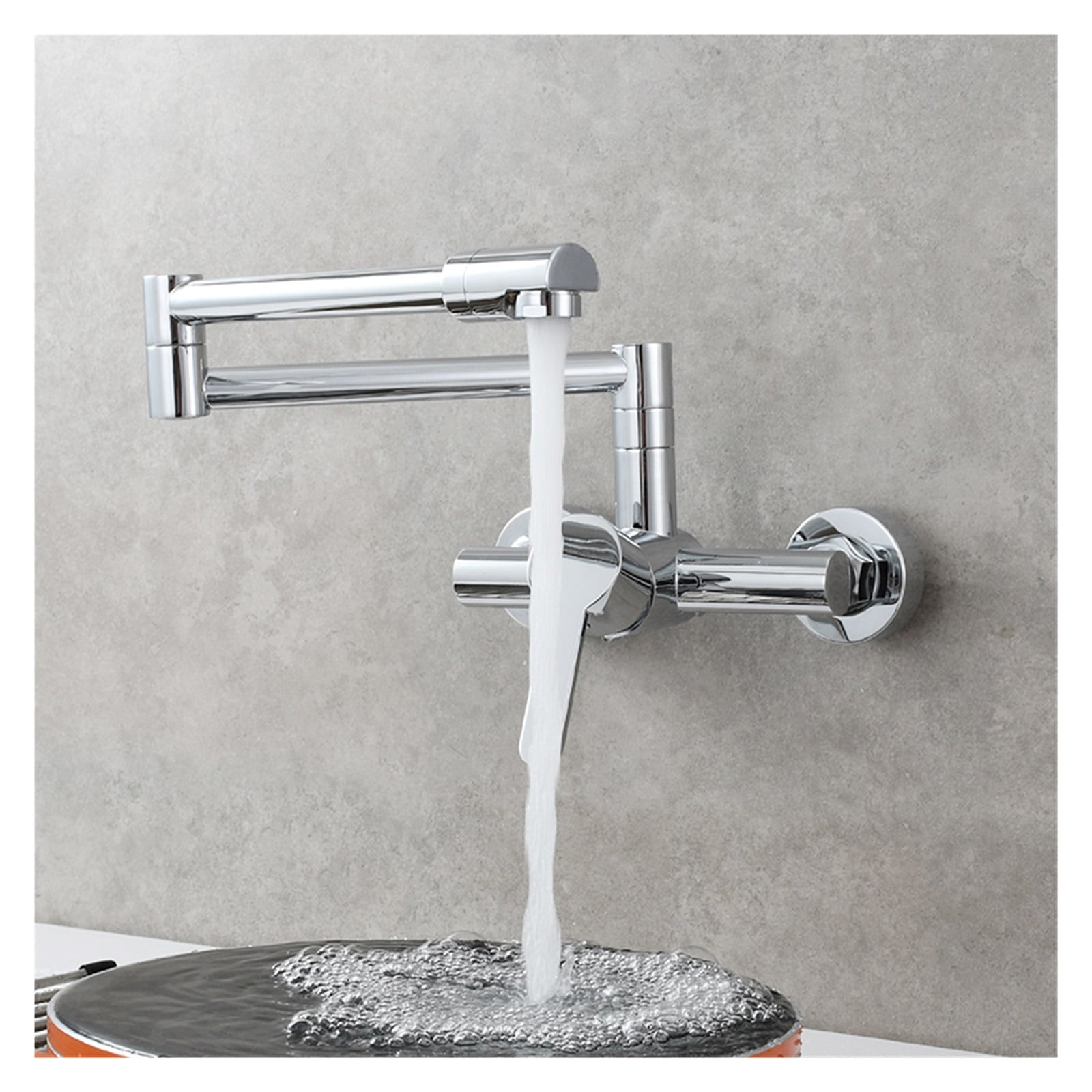 Brass Kitchen Folding Faucet Pot Filler Faucet Two Holes Wall Mount ...