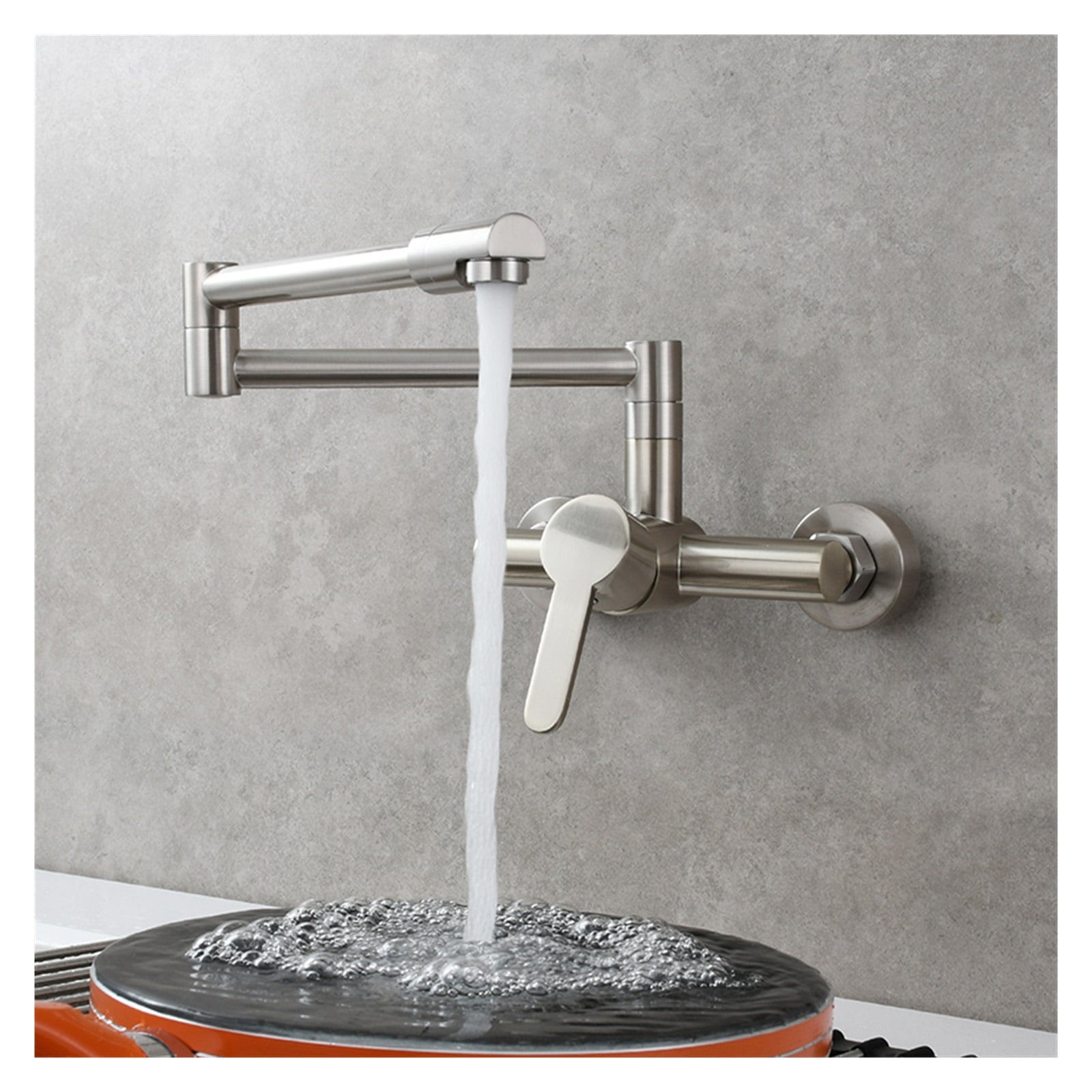 Brass Kitchen Folding Faucet Pot Filler Faucet Two Holes Wall Mount ...