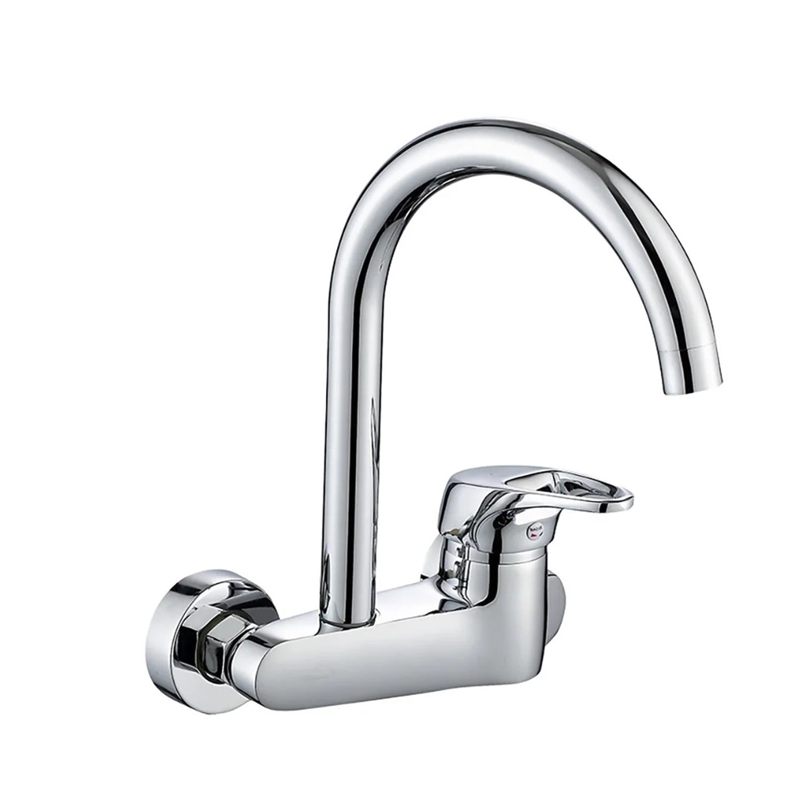 Brass Kitchen Wall-mounted Faucet, Hot And Cold Wash Basin Double-hole ...