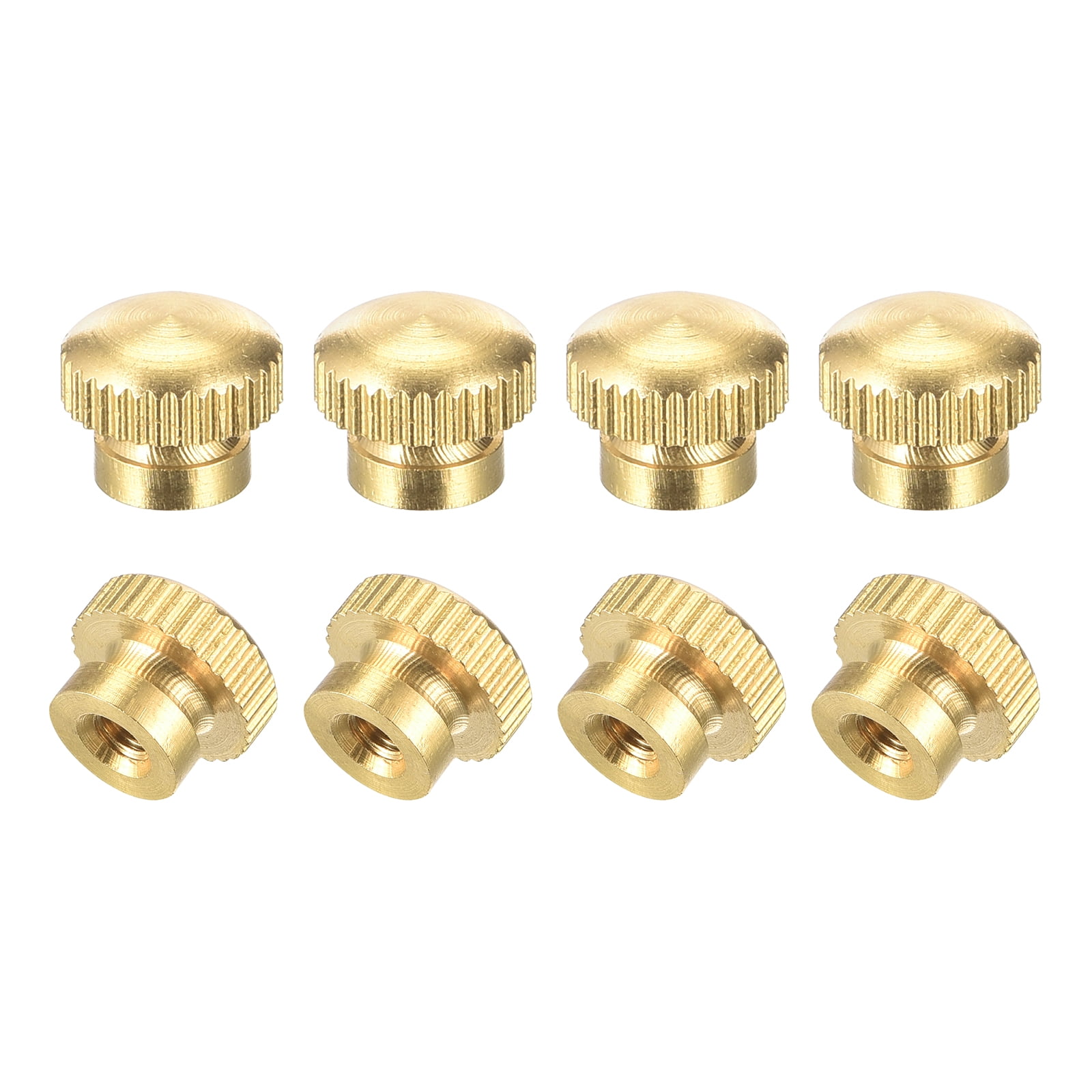 Brass Knurled Thumb Nuts, M3x0.5mm Round Stepped Knobs Fasteners 8Pack ...