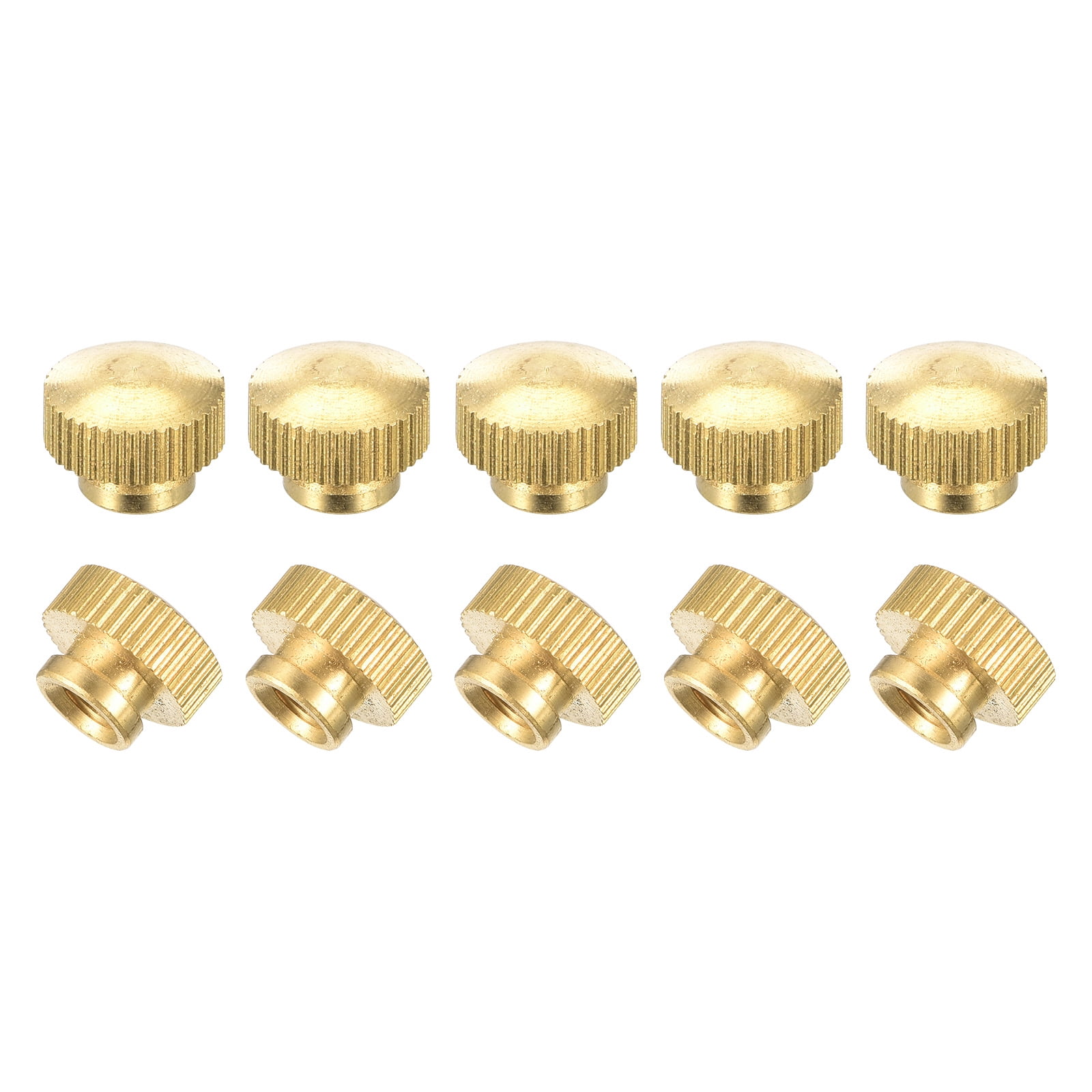 Brass Knurled Thumb Nuts, M5x0.8mm Round Stepped Knobs Fasteners for 3D ...