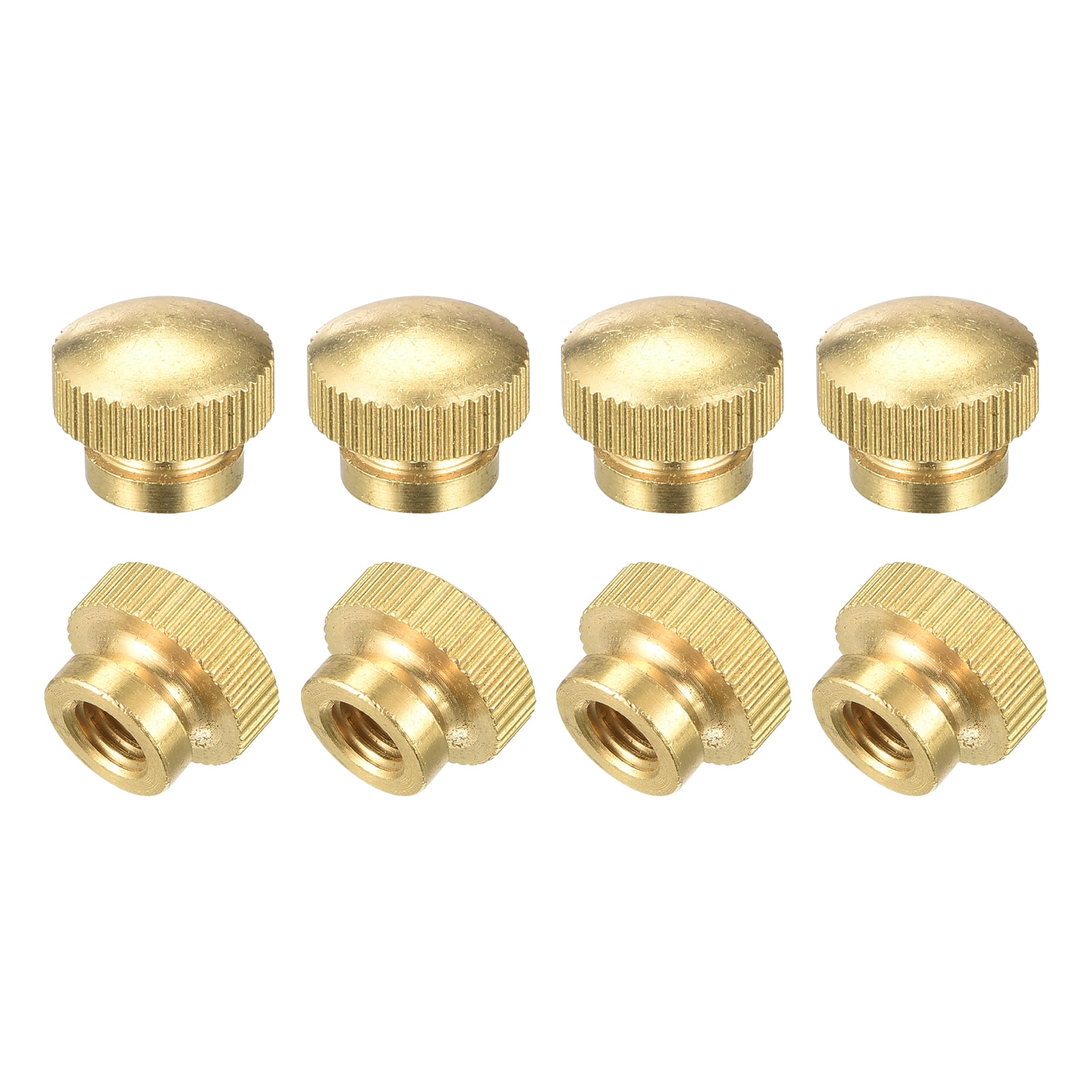 Brass Knurled Thumb Nuts, M6x1mm Round Stepped Knobs Fasteners 8Pack ...