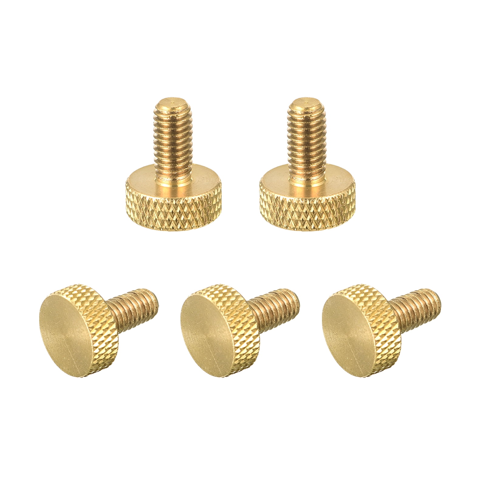 Brass Knurled Thumb Screws, M5x10mm Flat Grip Bolt Knobs Fasteners for ...