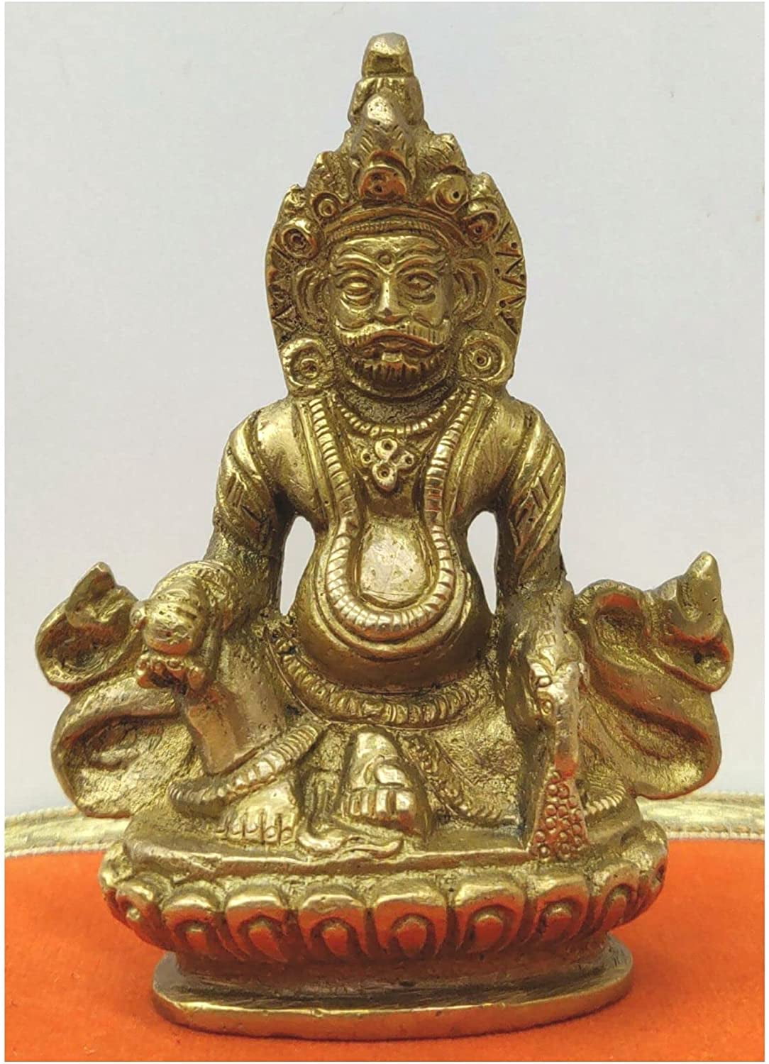Brass Kuber Maharaj Statue God of Wealth Jambhala of Fortune and Wealth ...