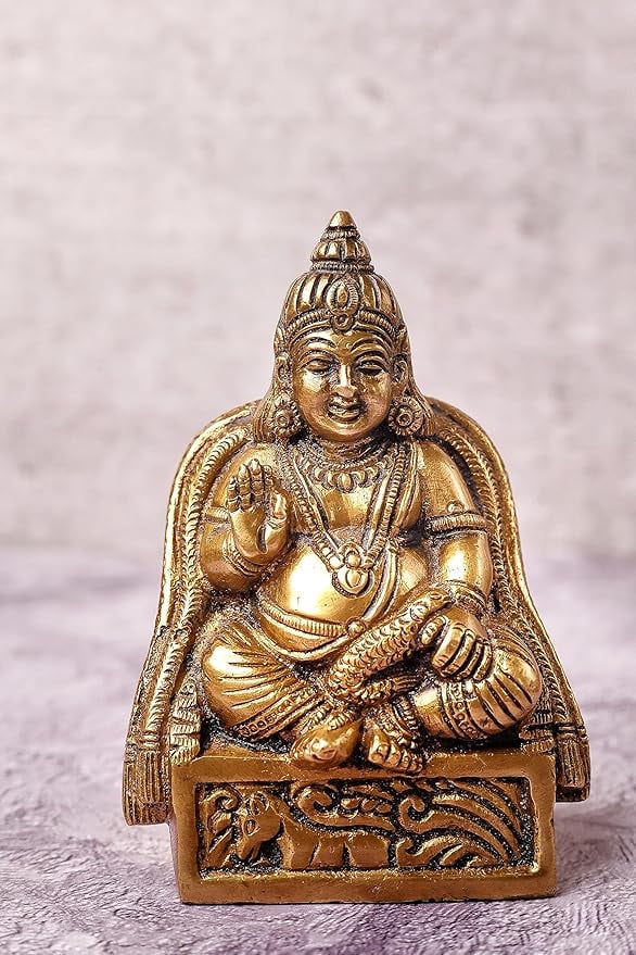 Brass Kuber Statue for Vastu|Brass Kuber Idol|Kuber Murti|Kubera Statue for Wealth Prosperity ...