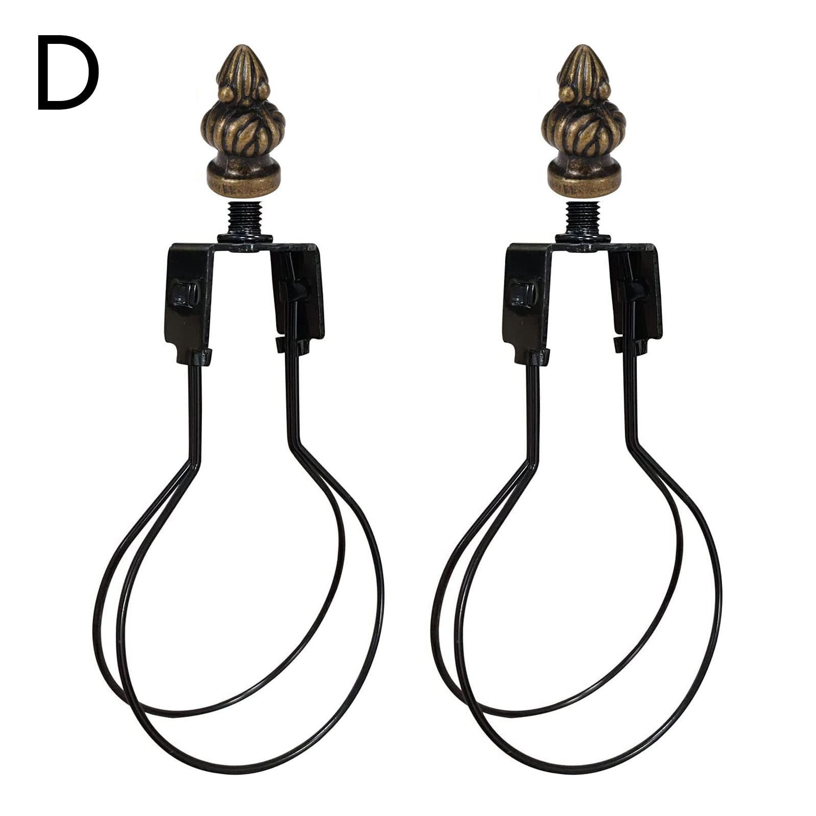 Brass Lamp Harp Kits with Finials and Detachable Light Duty Bases, Horn Accessories 2 Set Fram ...