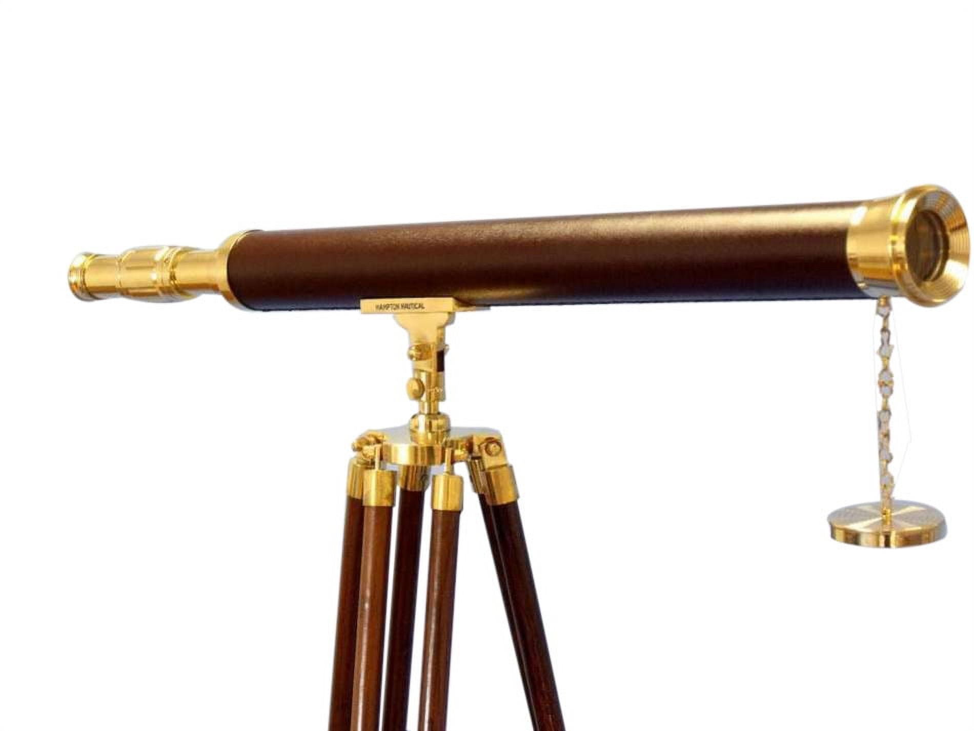 Brass/Leather Harbor Master Telescope 60" - Nautical Telescope - Floor ...