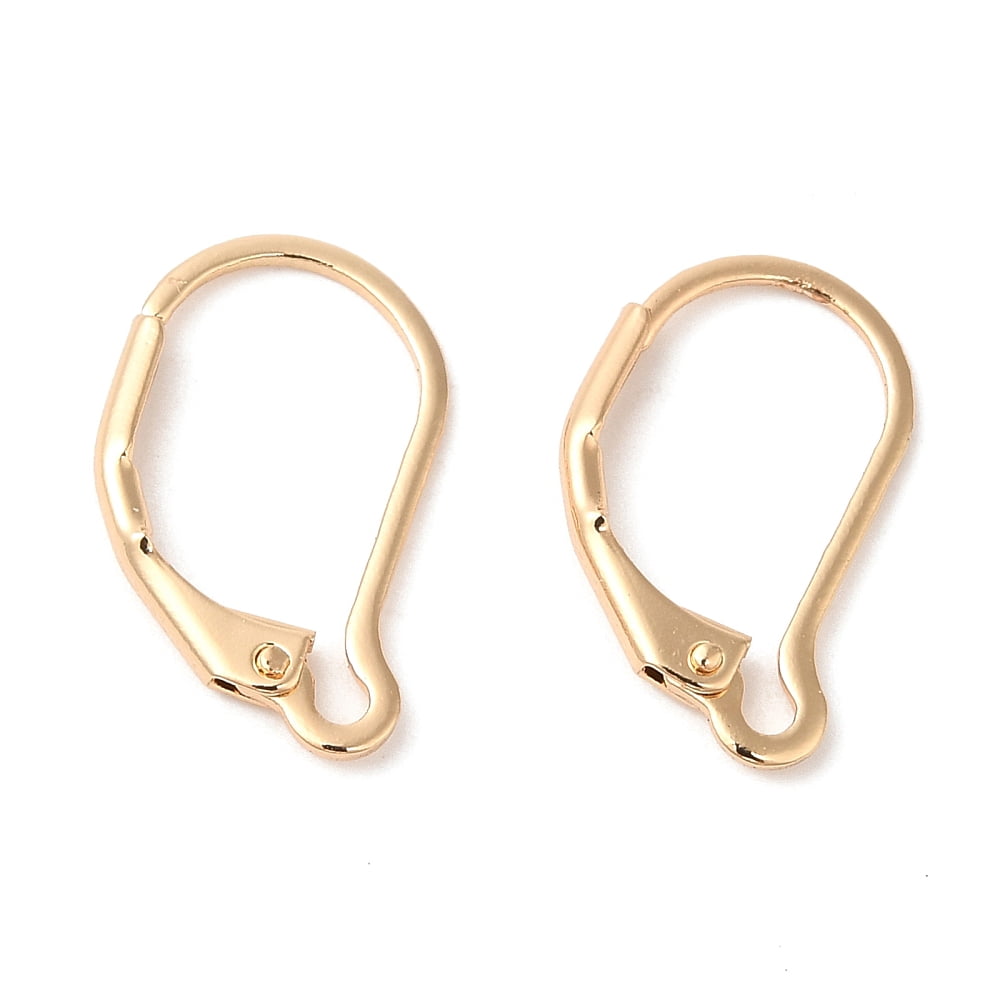 Brass Leverback Earring Findings Light golden 17x10x0.6mm Hole: 1.6mm ...