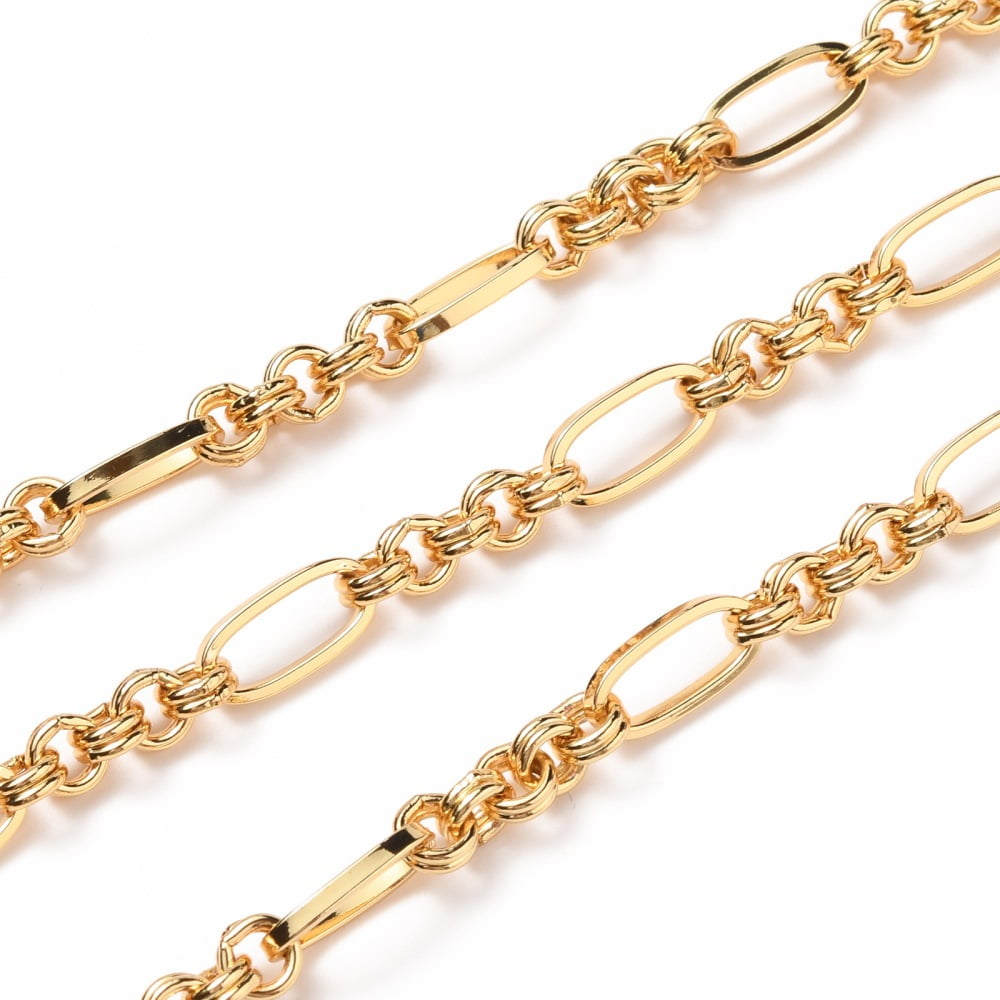 Brass Link Chains with Spool Unwelded Real 18K golden Plated Link ...