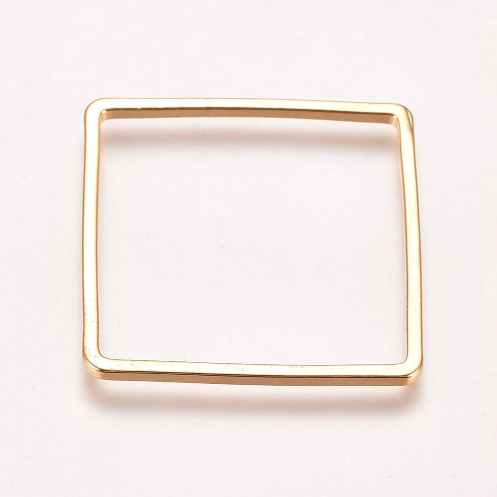 Brass Linking Rings Square Real 18K golden Plated Side Length ...