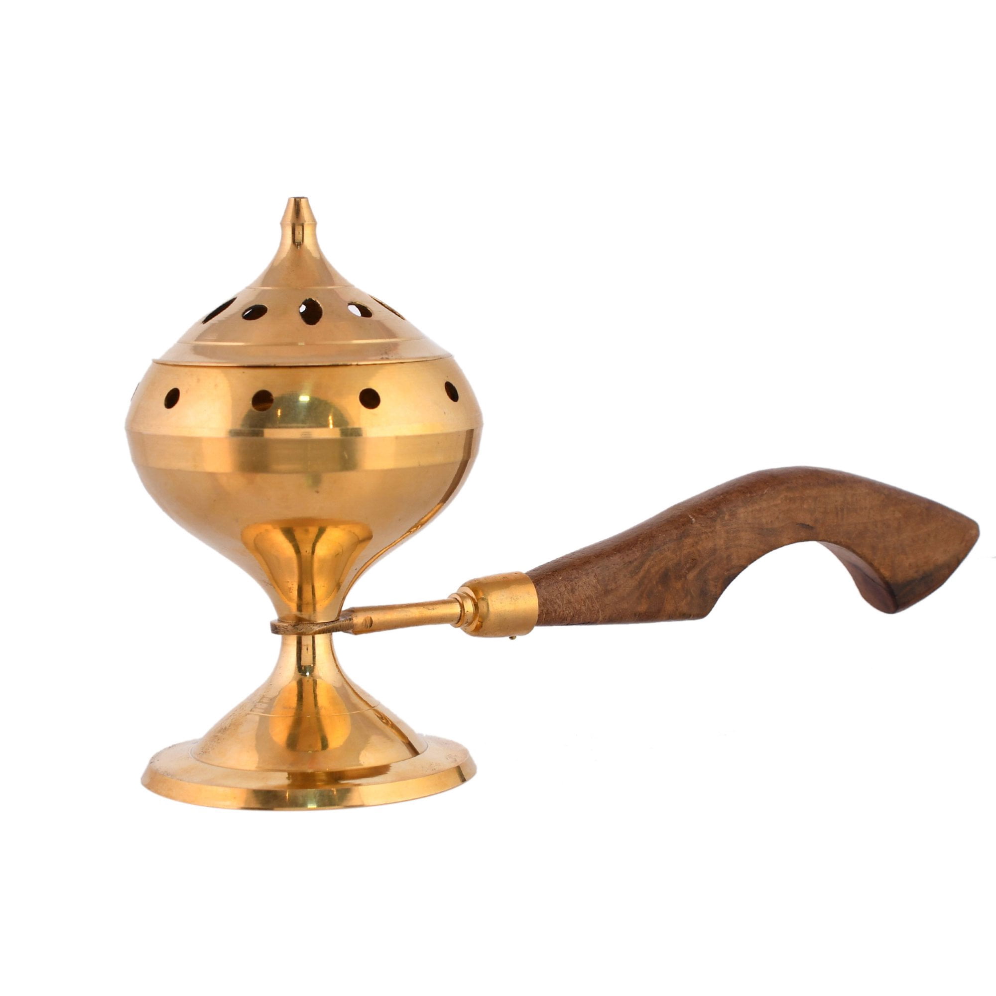 Brass Loban Incense Burner with Wooden Handle Beautiful Designed Burner ...