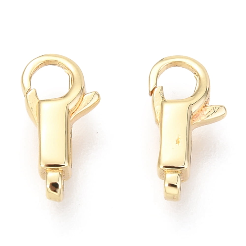 Brass Lobster Claw Clasps Rectangle Real 18K golden Plated 11x5x3mm ...