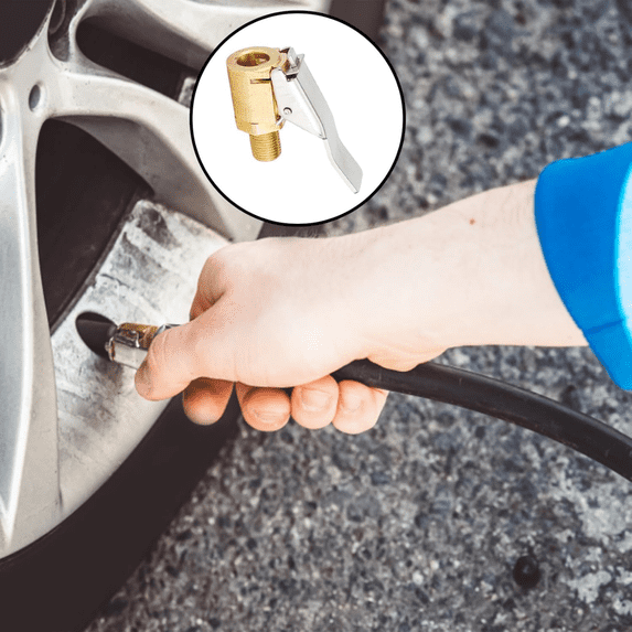 Brass Locking Tire Air Chuck, Tire Inflator Hose Adapter for Twist On ...