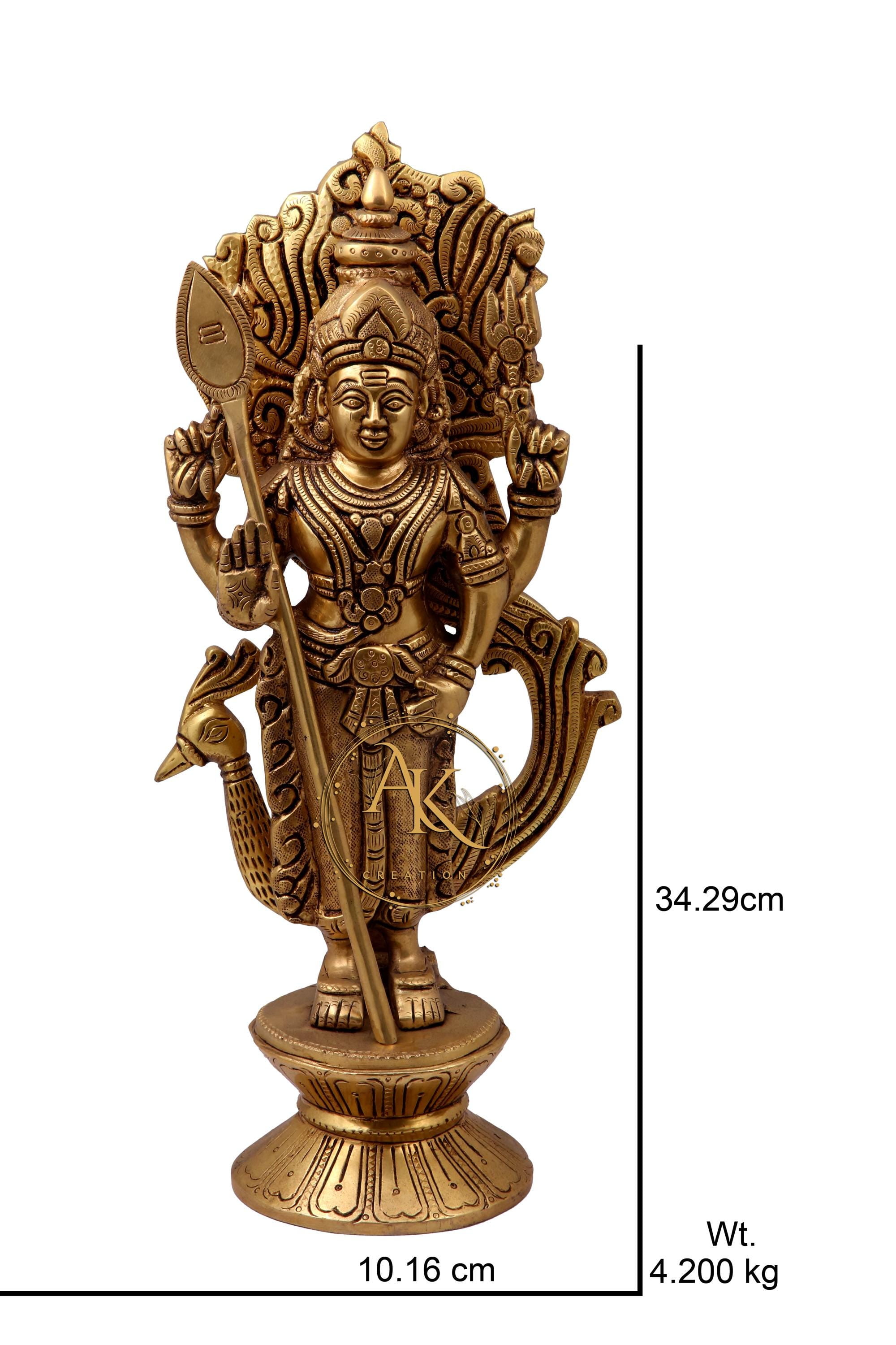 Brass Lord Murgan Kartikeya , Murugana Kumaraswamy,Kartikeya standing ...