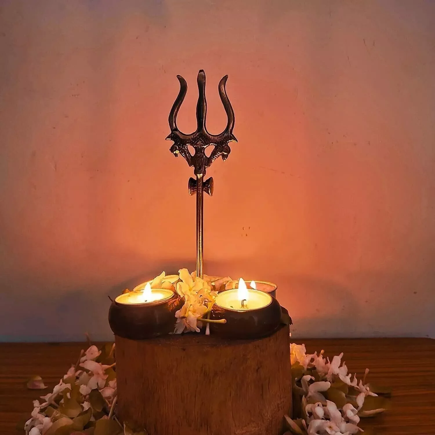 Brass Lord Shiva Trishool With Damru Handmade Religious Trishula For ...