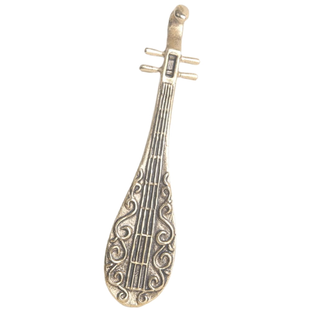 Brass Lute Musical Instruments Lute Pipa Decorative Model Mini Lute ...