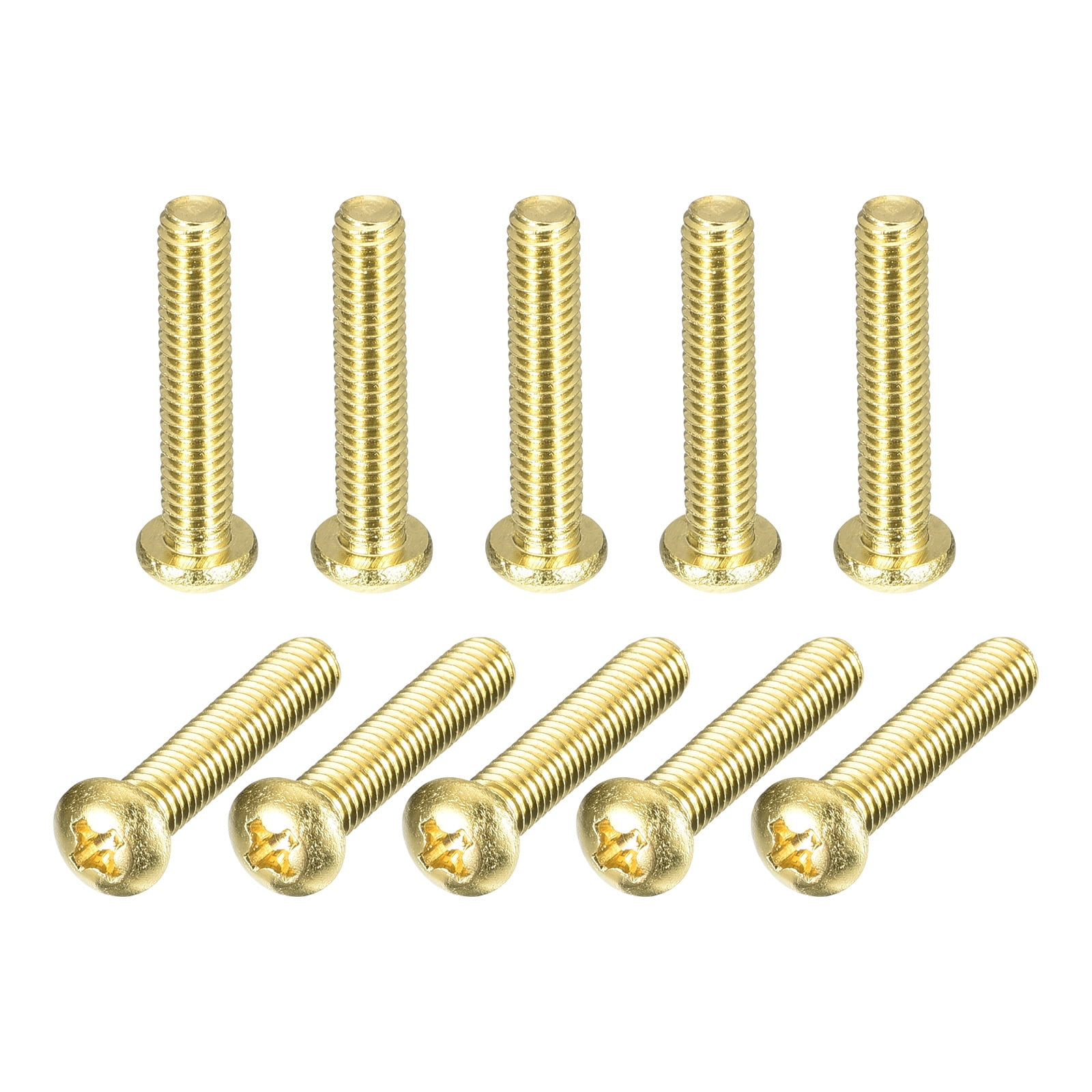 Brass Machine Screws, M4x20mm Phillips Pan Head Fastener Bolts for ...