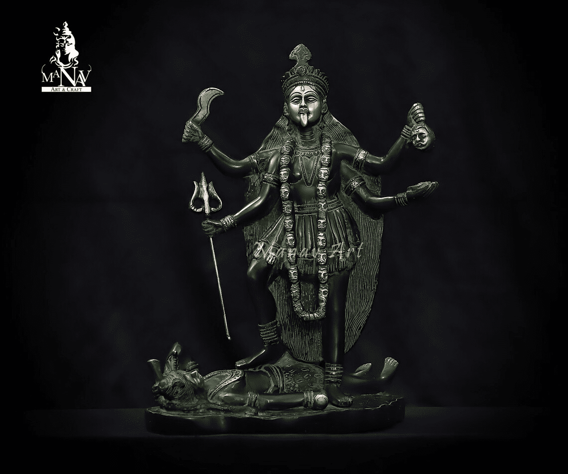 Brass Maha Kali Statue, Goddess Kali Maa 32 CM Statue, Kalika, Kali ...
