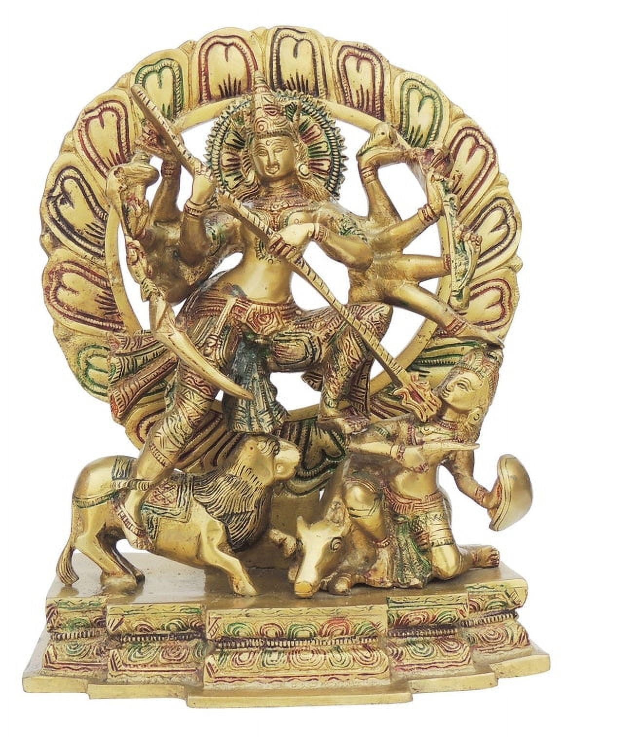Brass Mahishasur Vardhini Statue 6.34kg, Made Shri Durga, Shri Vaishno ...