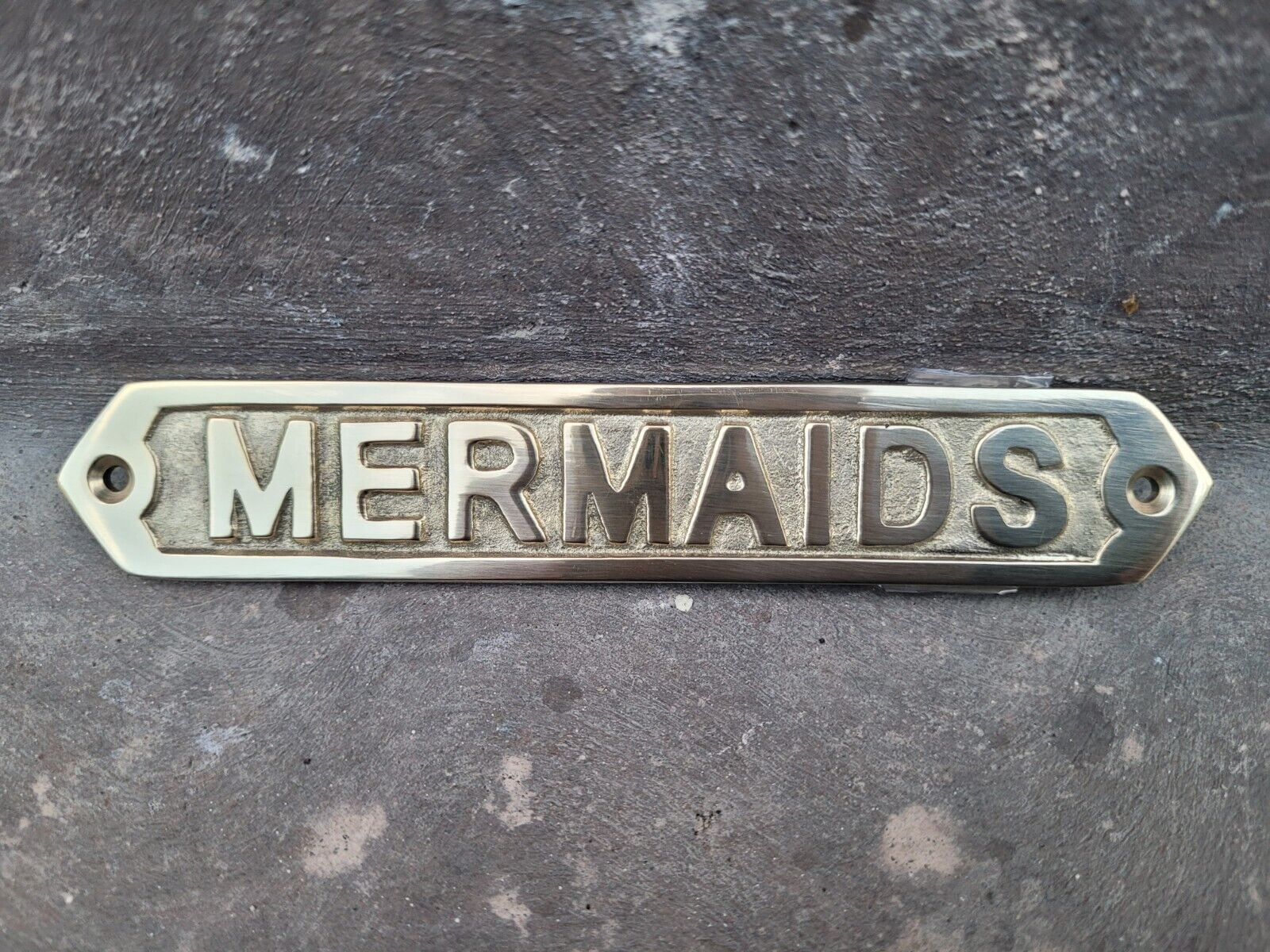Brass Mermaids Wall Plaque Sign - Nautical Beach House Boat Decor ...