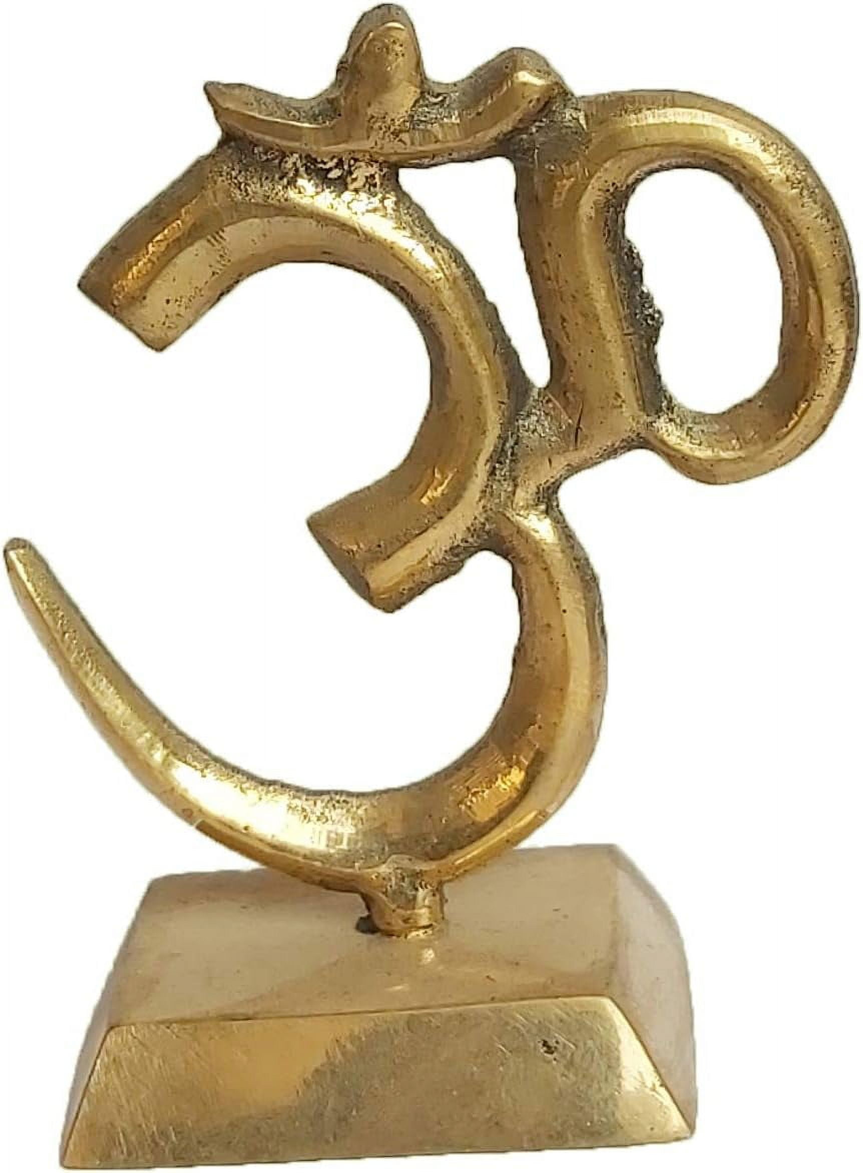 Brass Metal Hindu Religious Symbol om Idol Gold Metal Statue for car ...