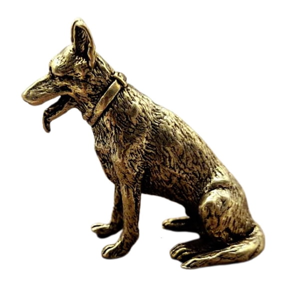 Brass Metal Lucky Fortune Dog Statue Small Ornament Vintage Little ...