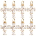 Brass Micro Pave Clear Cubic Zirconia Charms with Jump Rings Teardrop ...