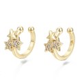Brass Micro Pave Clear Cubic Zirconia Cuff Earrings Nickel Free Star ...