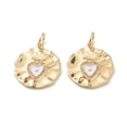 Brass Micro Pave Clear Cubic Zirconia Pendants with White Enamel Long ...