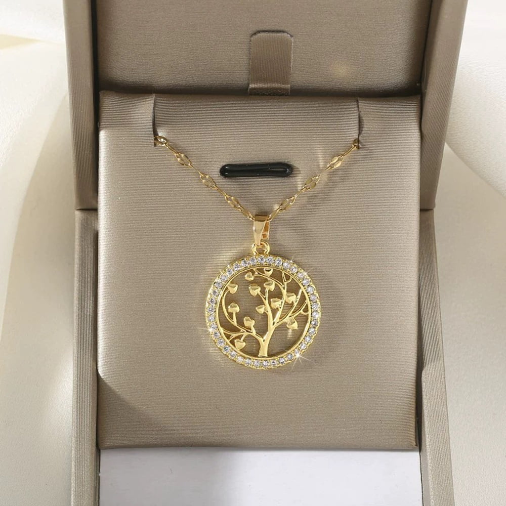 Brass Micro Pave Clear Cubic Zirconia Tree of Life Pendants 304 ...