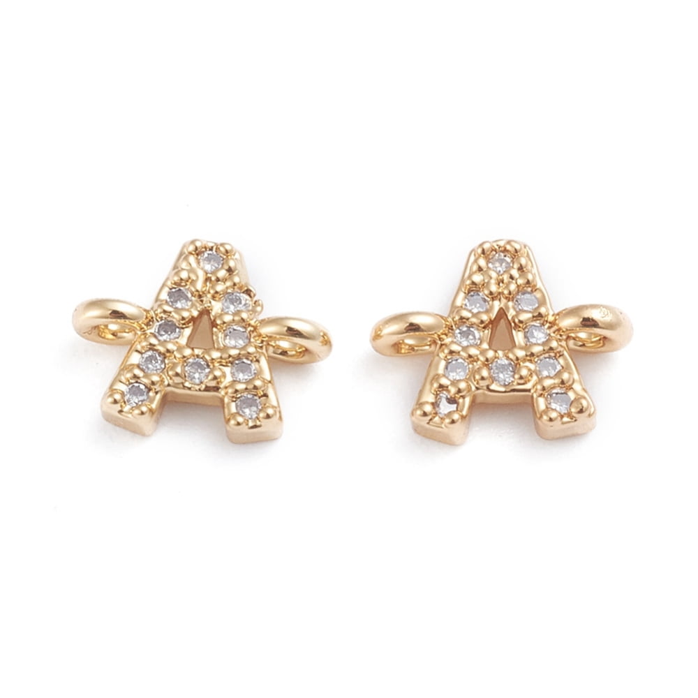 Brass Micro Pave Cubic Zirconia Letter Links for Personalized Name ...