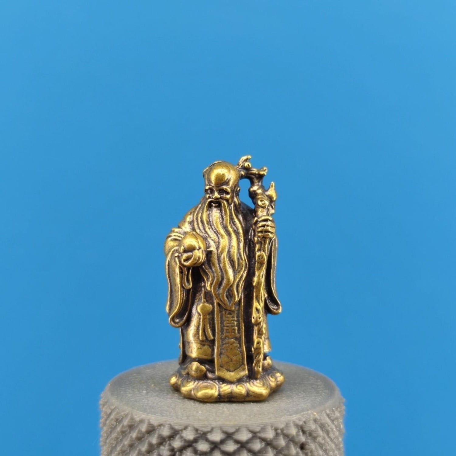 Brass Mini Glazed Buddha Figurine Three Star Design Decorative Ornament ...