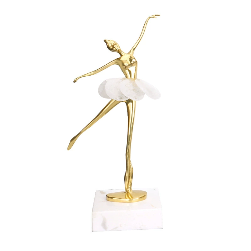 Brass Modern Abstract Ballet Girl Statue Figurines Copper Dancer ...