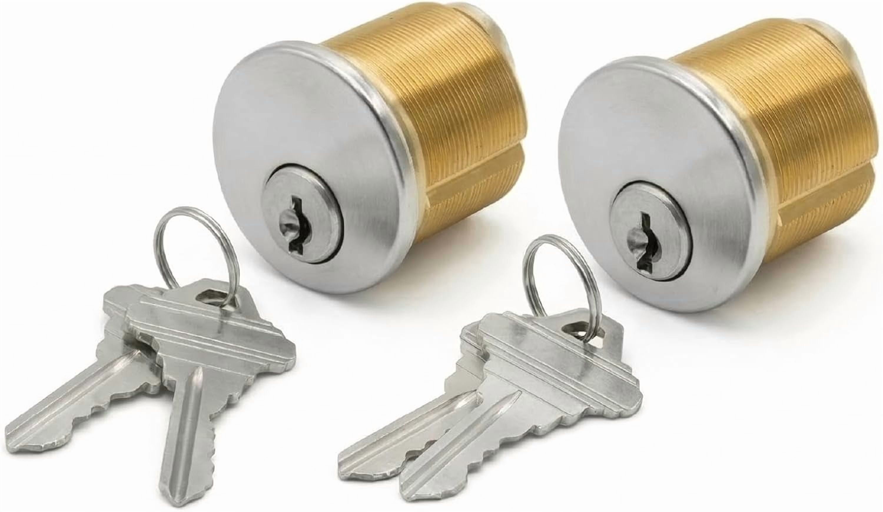 Brass Mortise Cylinder Lock 1-1/8 Inch Keyway Keyed Alike | Storefront ...