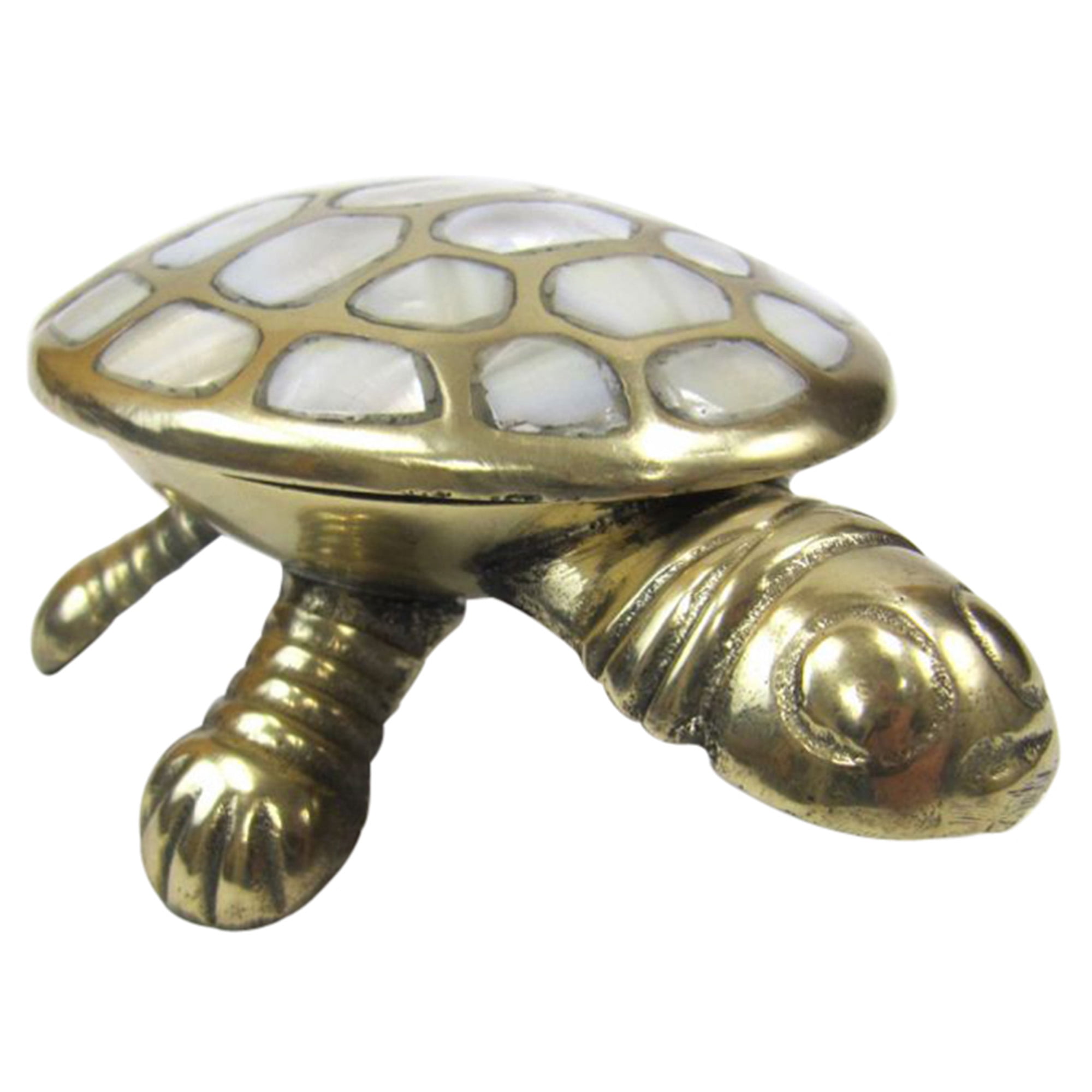 Brass & Mother of Pearl Turtle Box - Walmart.com