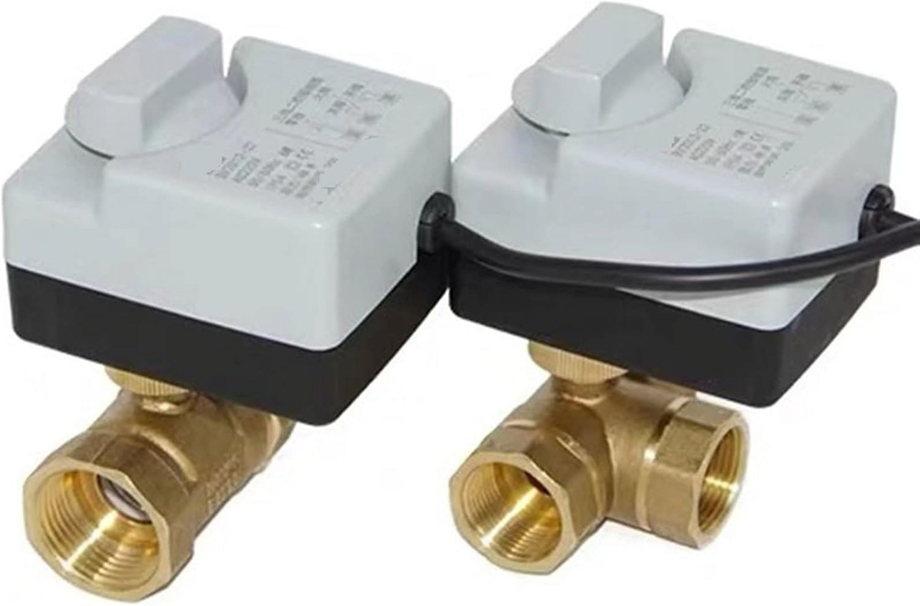 Brass Motorized Ball Valve 3-Wire Two Control Electric Actuator AC220V 3 Ways /2 Way DN15 DN20 ...