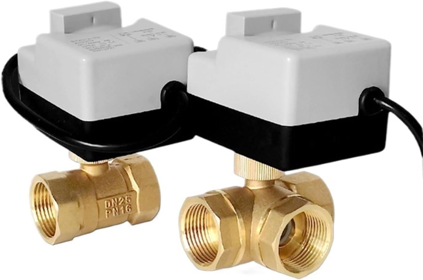 Brass Motorized Ball Valve 3 way 2 way Control Electric Ball Valve Actuator With Manual Switch ...