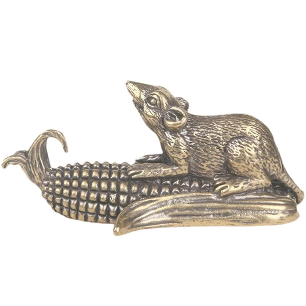 Brass Mouse Figurine, Small Statue House Sculptures, Animal Ornament ...
