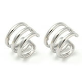 Brass Multi Lines Cuff Earrings Non Piercing Earrings Platinum 12x9x12 ...