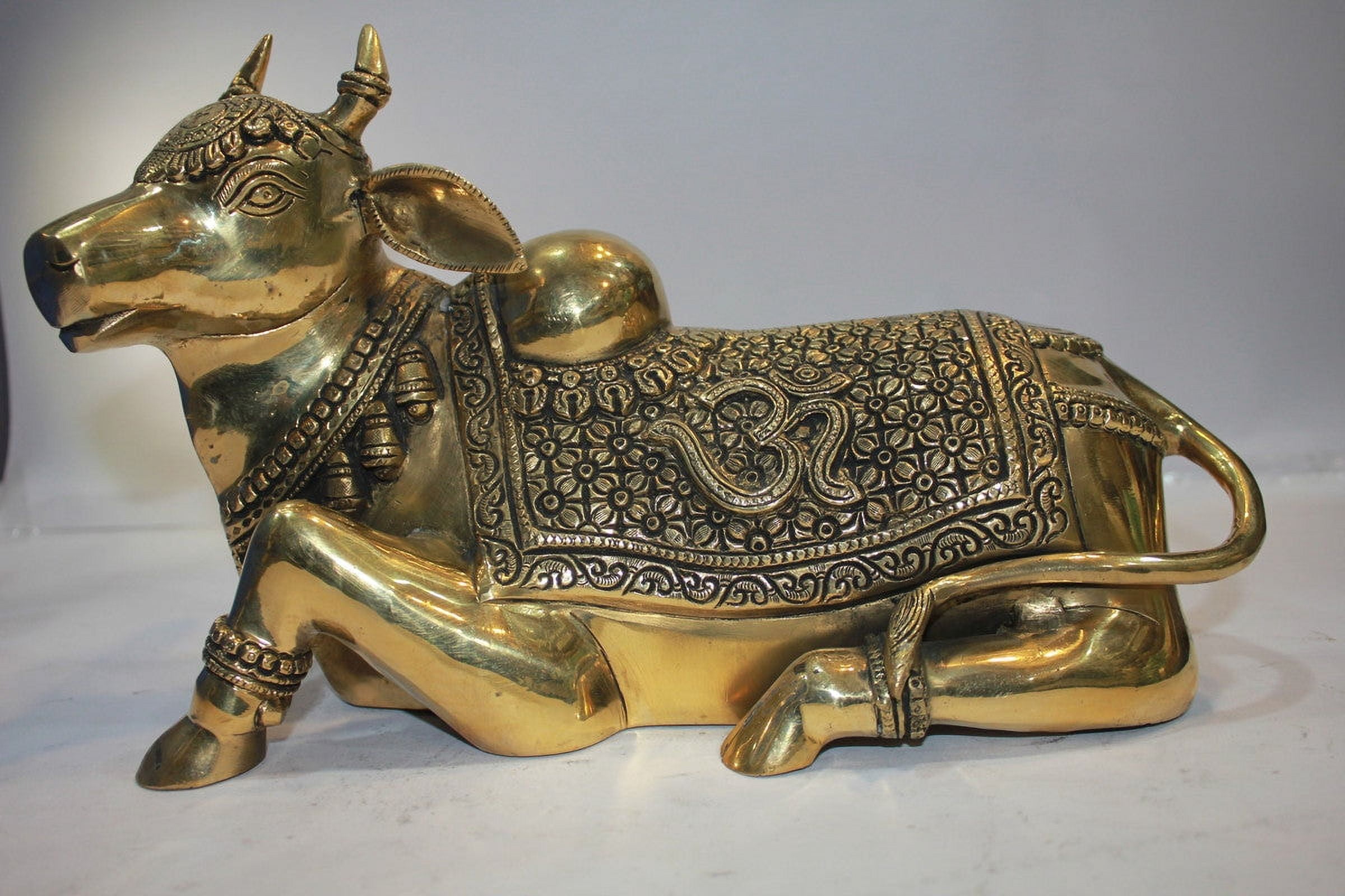 Brass Nandi Statue Idol 5.8kg | Nandi Statue | Gate keeper of Shiva ...