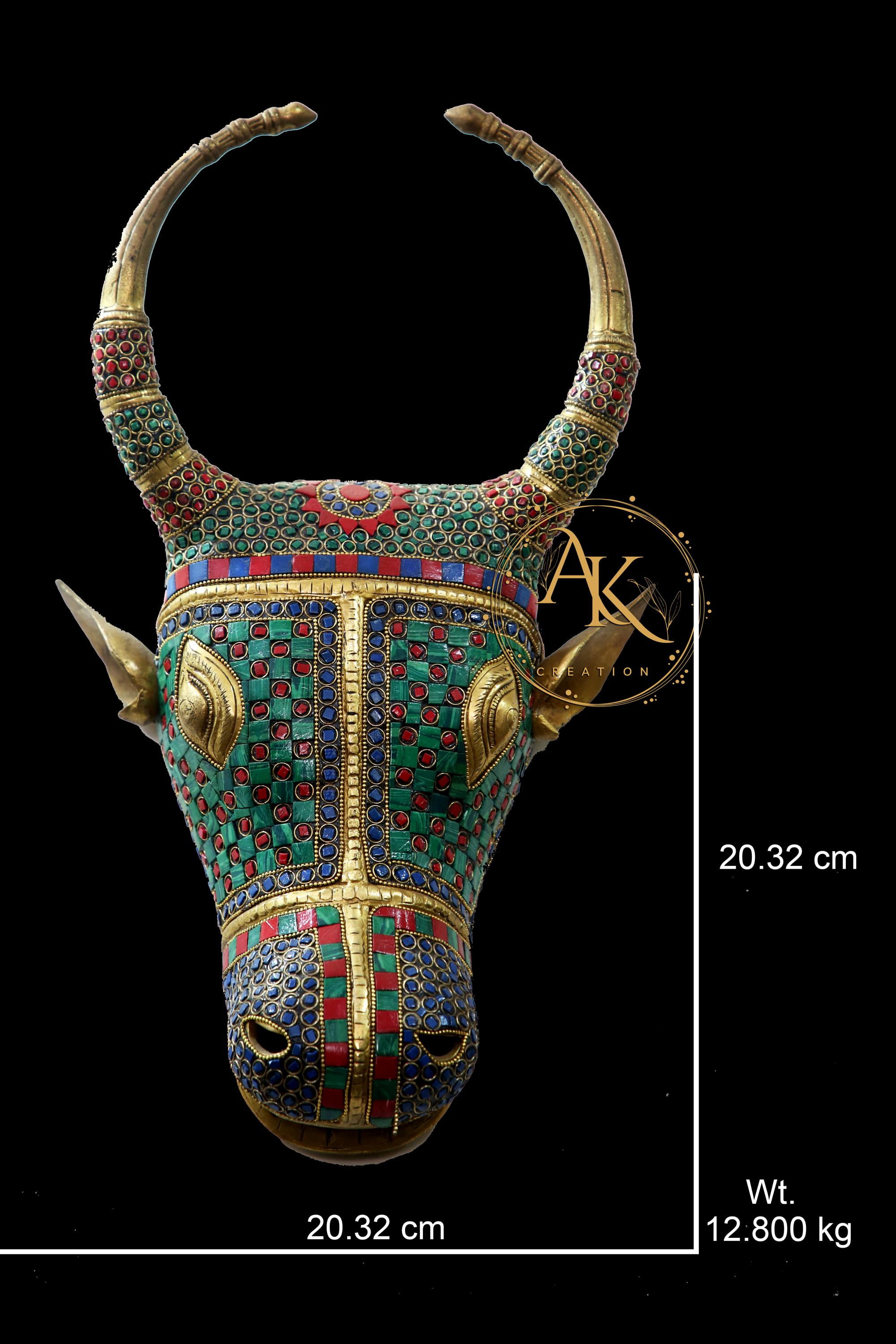 Brass Nandi , stonework Home Decor, 20.32 CM Gatekeeper of Shiva ...