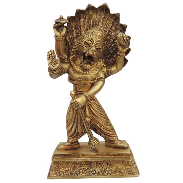 Brass Narsingh Bhagwan God Idol Statue 2.88kg, Narsimha Statue ...