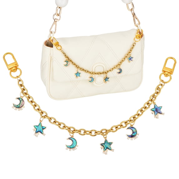 Brass Natural Paua Shell Star Moon Charm 304 Stainless Steel Bag ...