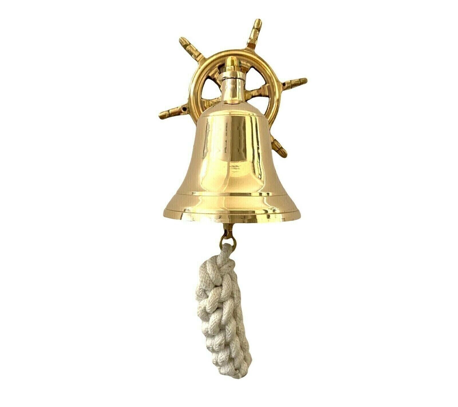 Brass Nautical Ship Bell Wall Hanging Decorative Door Bell Wall Mount 4 ...