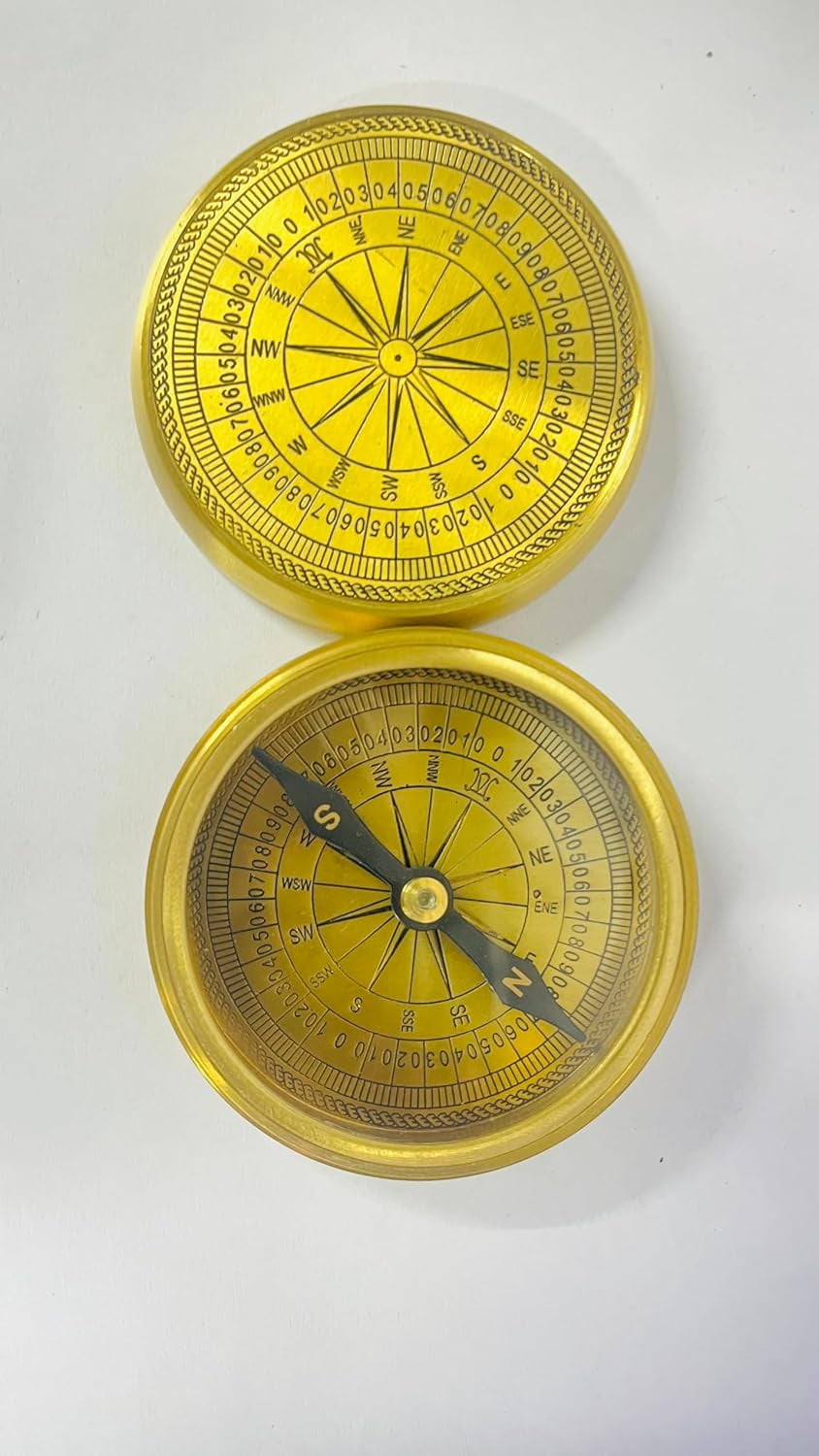 Brass Navigation Compass with Degree Markings, Vintage Style ...