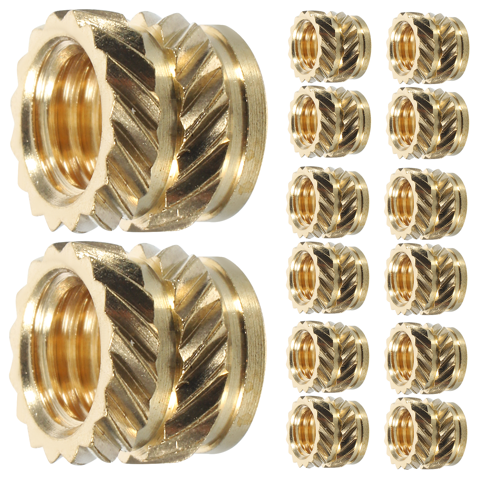 Brass Nut 50 Pcs Embedment Nuts for Injection Molding Thread Knurled ...